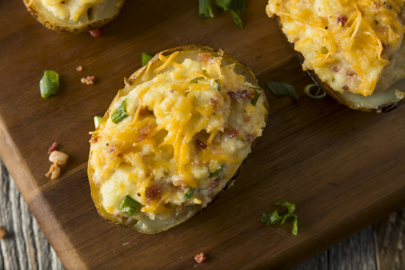 Syn Free Cheese And Bacon Loaded Potato Skins | Slimming World Recipe ...