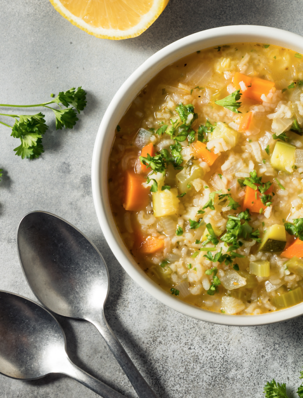 Vegan Lemon Rice Soup | Slimming World Friendly Recipe - Fatgirlskinny ...