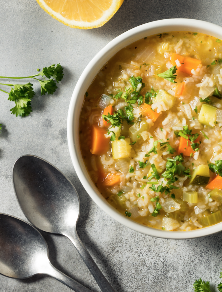 Vegan Lemon Rice Soup | Slimming World Friendly Recipe - Fatgirlskinny ...